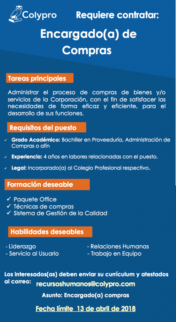 Encargado de Compras – Colypro